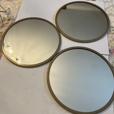 Umbra Dima Round Set of 3, Trio Mirrors Decor/Wall Art Gold Frame | eBay