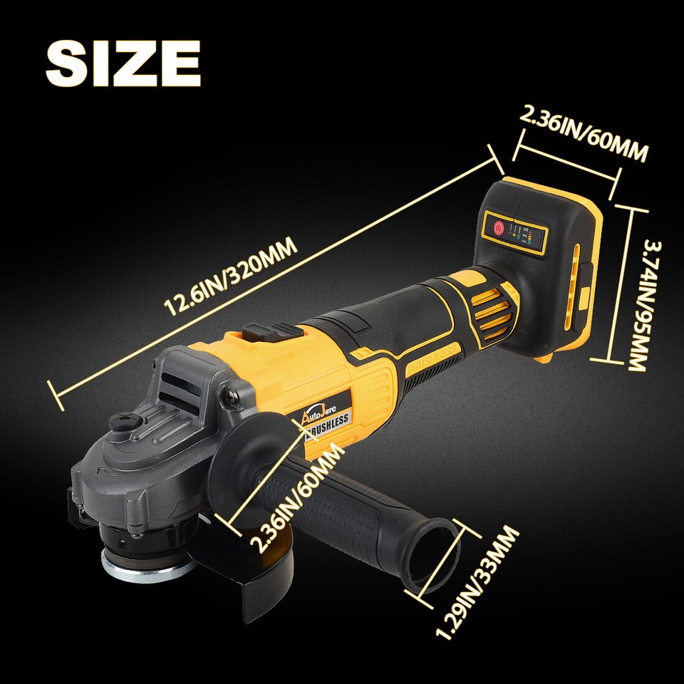 Cordless Angle Grinder for Dewalt 20V Max Battery Metal Grinder Disc ...