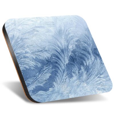 1x Square Coaster 12cm Beautiful Frost Pattern Ice Winter #50212 | eBay UK