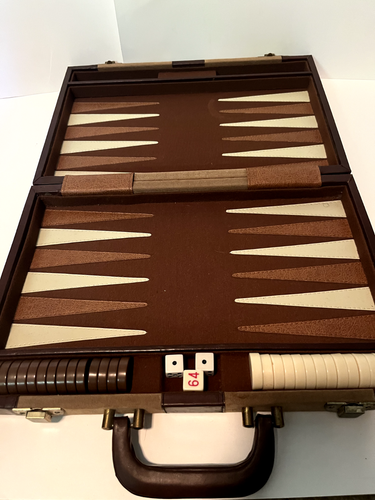 Travel Briefcase Backgammon Game Leatherette and Faux Suede Bound Set ...