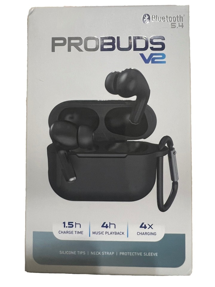 Black ProBuds V2 Auto-Pairing. Built-In Mic Earbuds. Bluetooth. | eBay