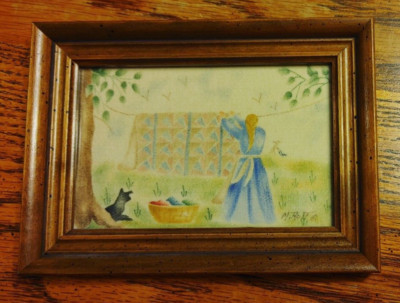 Mary Roff Theorem Painting 912 Signed Framed Folk Art Hanging Quilt On ...