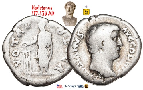 Ancient Roman Empire Coin Silver Denarius Hadrian 117 - 138 AD ...