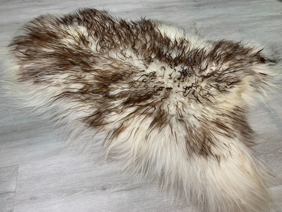 Icelandic Curly Mouflon Brown Pelt Throw Blanket Hide Genuine Sheepskin ...