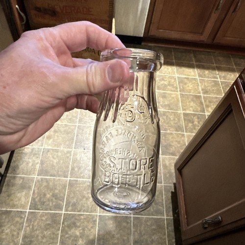 Avondale Farm A. H. Sherwood Embossed Half Pint Milk Bottle Lunenburg ...