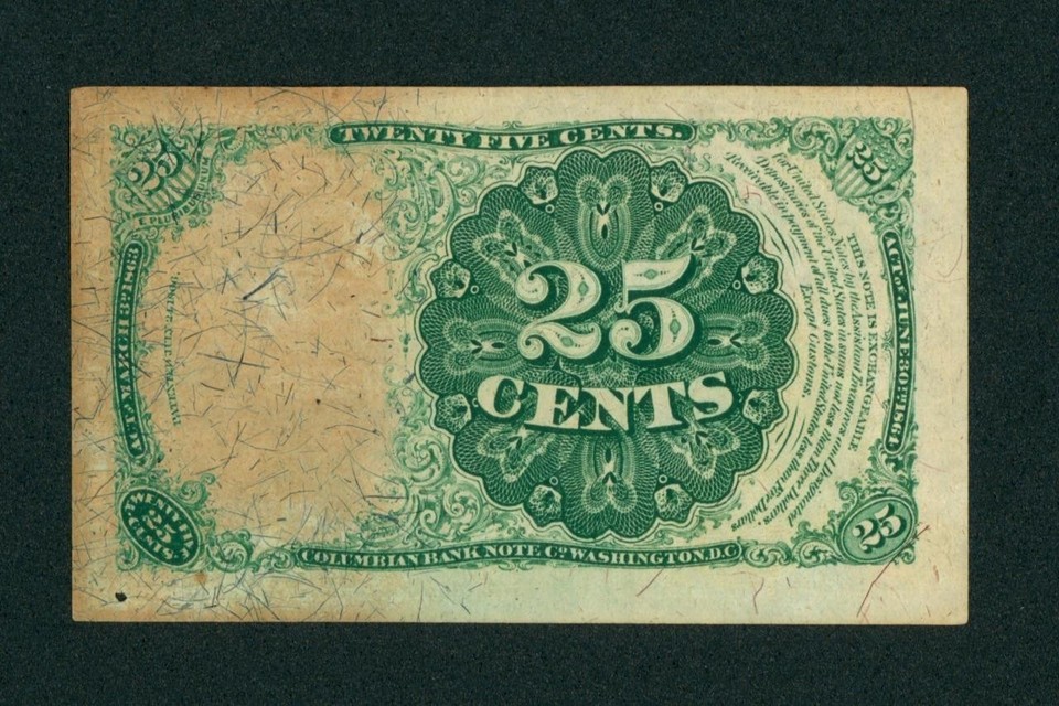 25¢ Cents Fourth Issue U.S. Fractional Currency ** PAPER CURRENCY ...