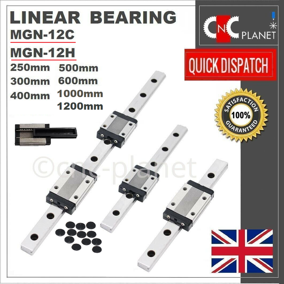 MGN12 LINEAR RAIL MGN 12 BEARING GUIDE SLIDE CARRIAGE BLOCK MGN12C ...