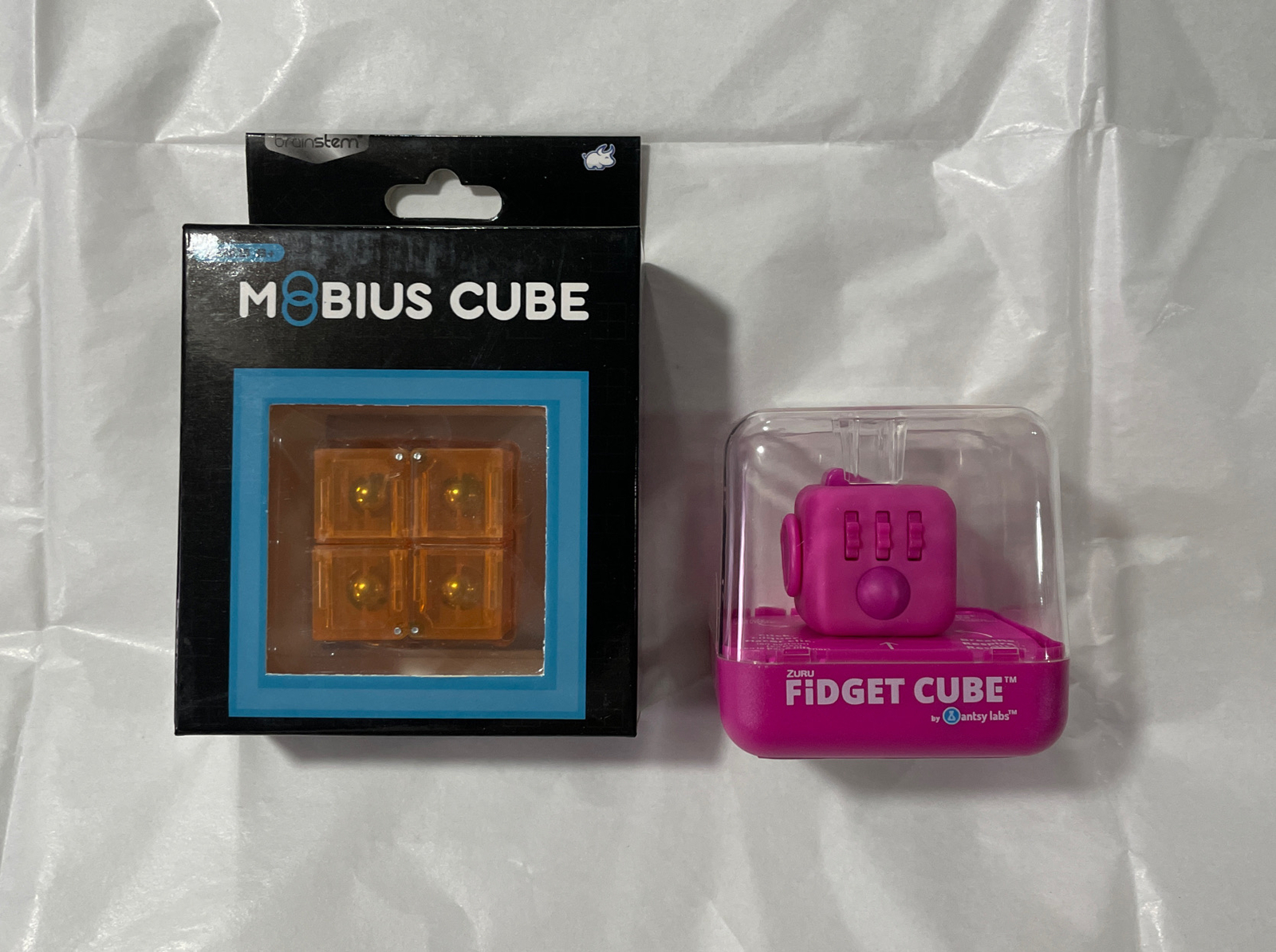 fidget cube lot of 2 ~ 1 MOBIUS CUBE 1 Zuru fidget cube AS PICTURED NEW ...