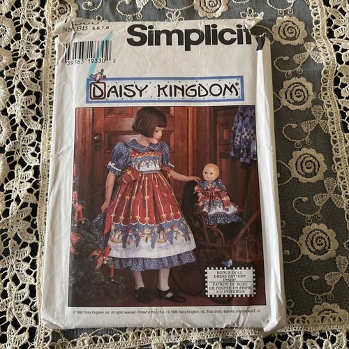 Simplicity 7303 Girls Daisy Kingdom Winter Dress Pinafore Doll Pattern ...