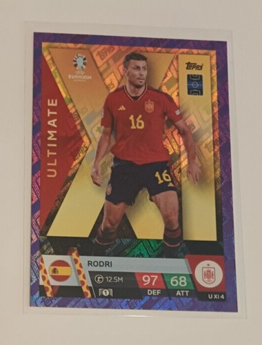 Carte Card ULTIMATE PARALLEL SAPHIR RODRI Spain TOPPS MATCH ATTAX EURO ...