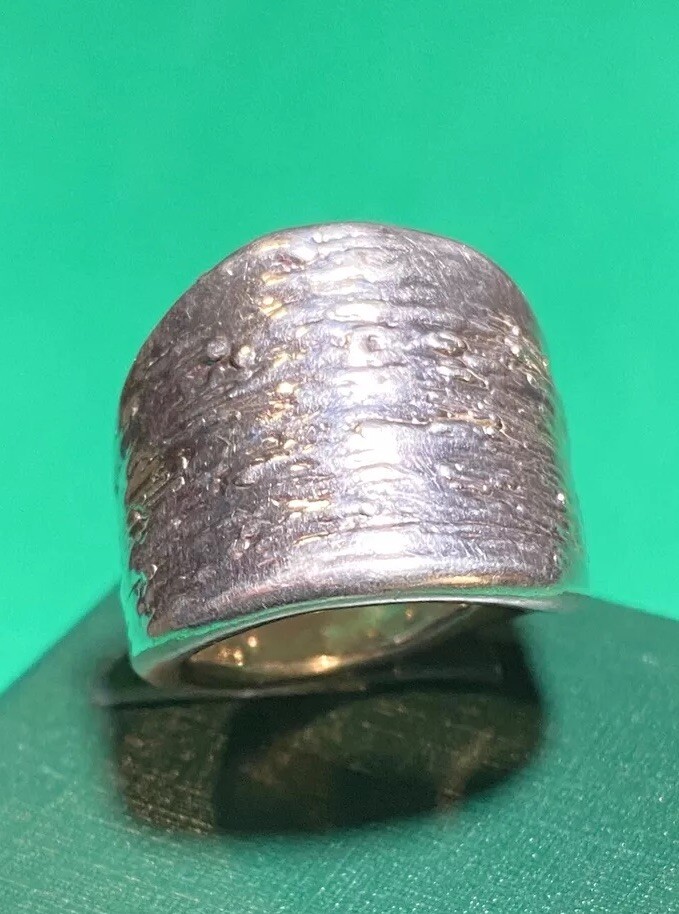 $162 ISRAEL BAT AMI Sterling Silver Concave Textured … - Gem