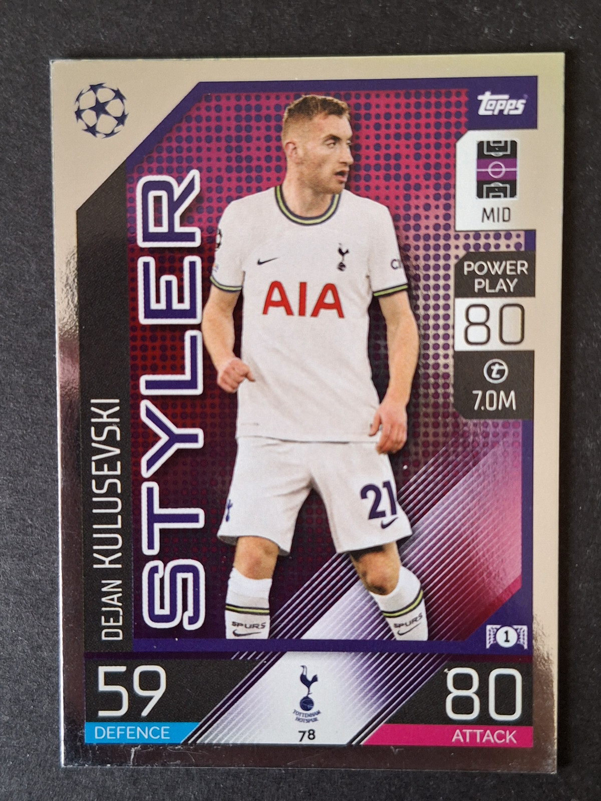 Dejan Kulusevski 78 Tottenham Card Topps Champions League 2022-23 Match ...