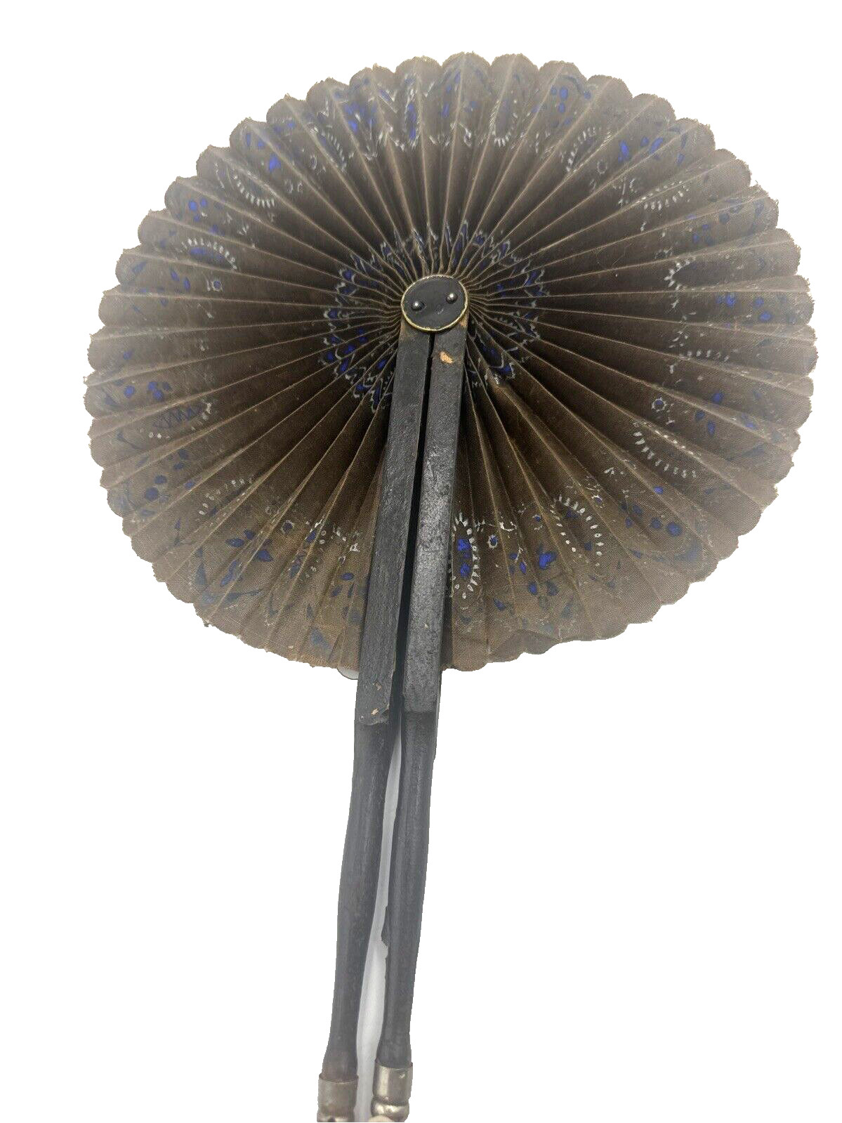 Civil War Victorian Cockade Mourning Hand Fan Painted… - Gem