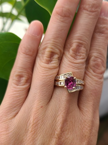 14k Yellow Gold Ruby Diamond Ring | eBay