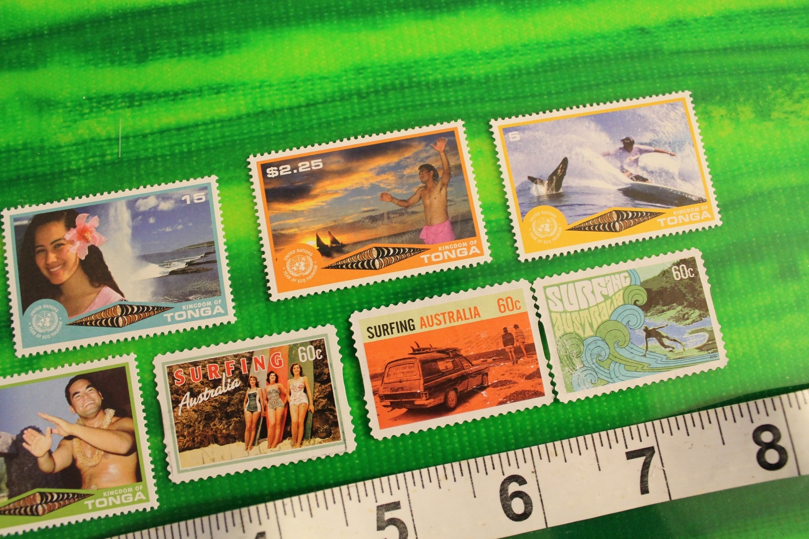 Vintage Hawaii Aloha Postal Stamps SMALL HIGH END Vintage Surfing ...