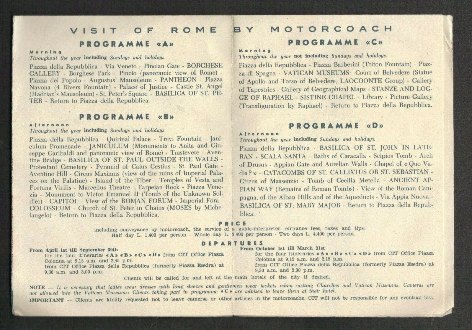 TWO 1956 CIT Italian Tourism Brochures w/ Maps HOW TO SEE ROME/HOW TO ...
