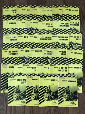 Lot 34 VTG Cliffs Notes Literature Study Guide Homeschool Shakespeare ...