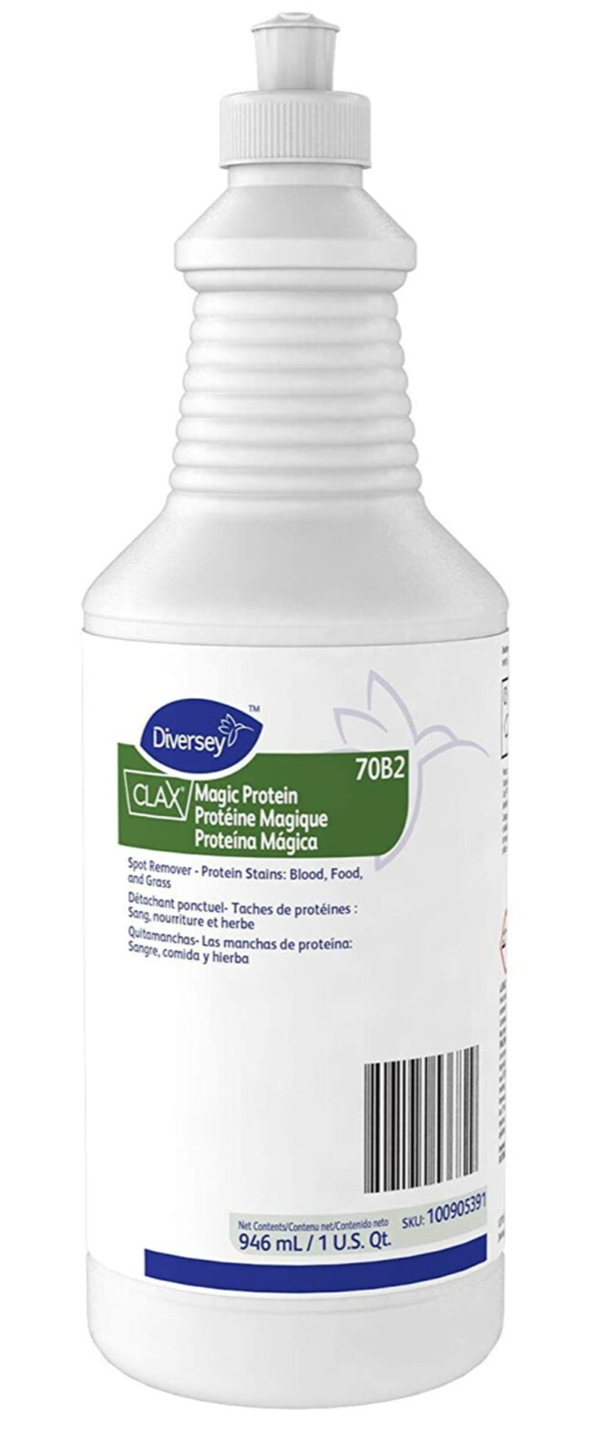 (1 Bottle) Diversey Clax Magic Protein Laundry Stain Remover 100905391 ...