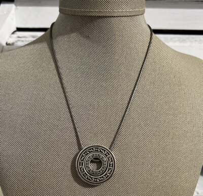 Brighton Circle In Circle Dangle Coin Pendant Silver Tone Necklace | eBay