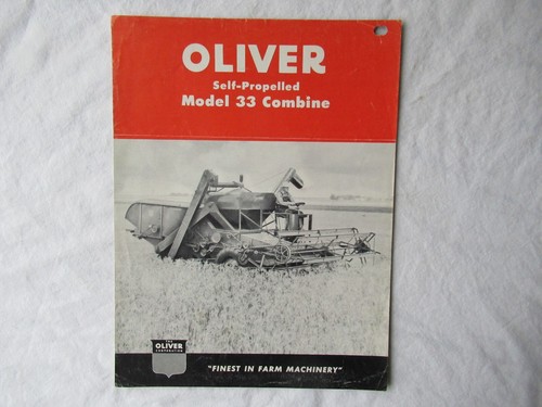 1951 Oliver Model 33 Self-Propelled Combine Sales Brochure 4 pages | eBay