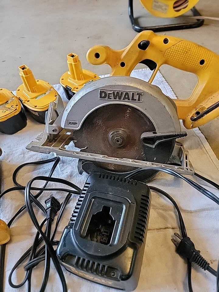 Dewalt 18v xrp Hammer Drill, Rip Saw, Flash Light, 5 xrp batteries, 2 ...