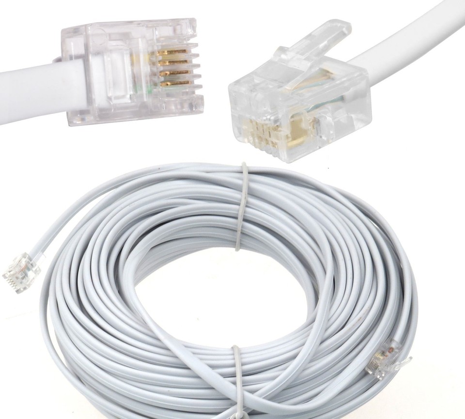 15m ADSL / DSL Broadband Modem Cable RJ11 to RJ11 Internet Router Phone ...