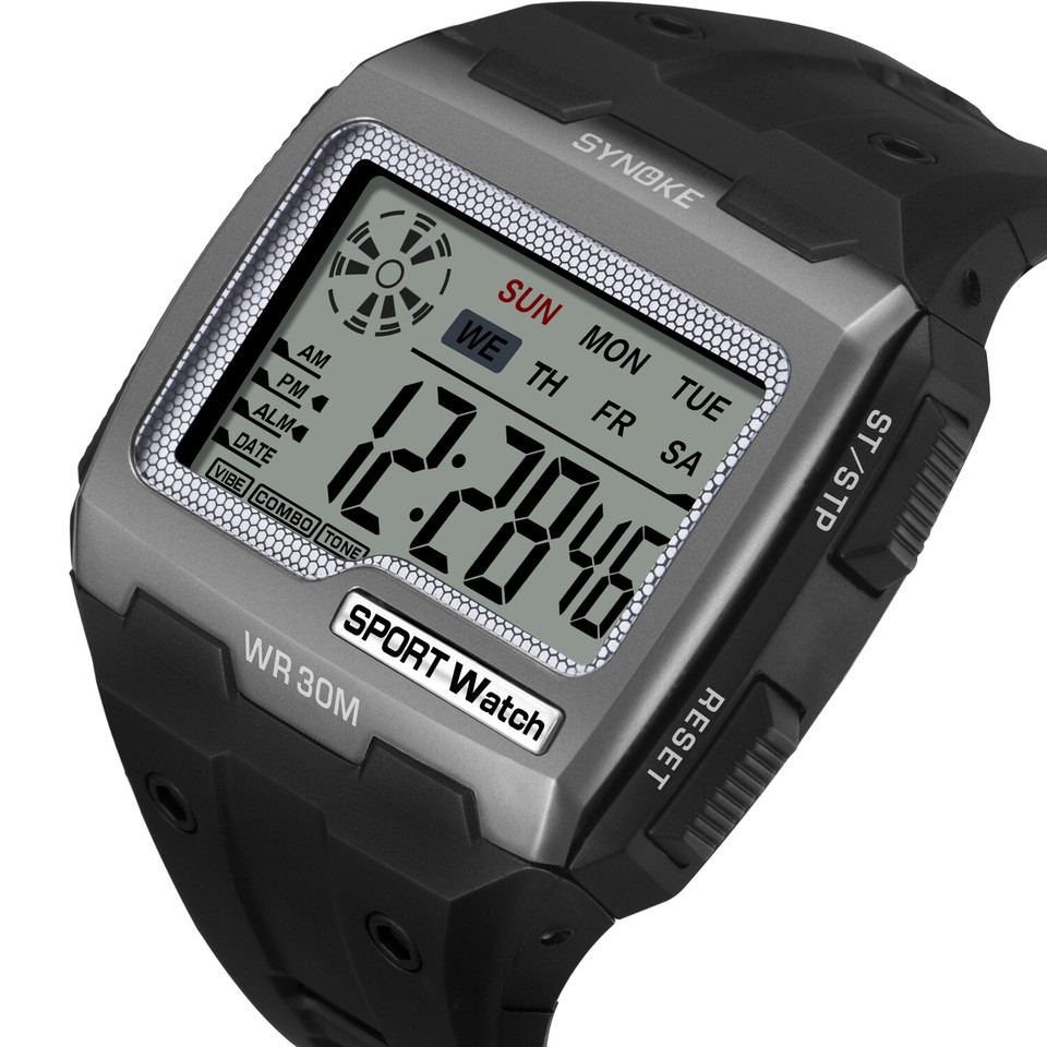 Men's Sports Watch Large Face Digital Waterproof Multifunction ...