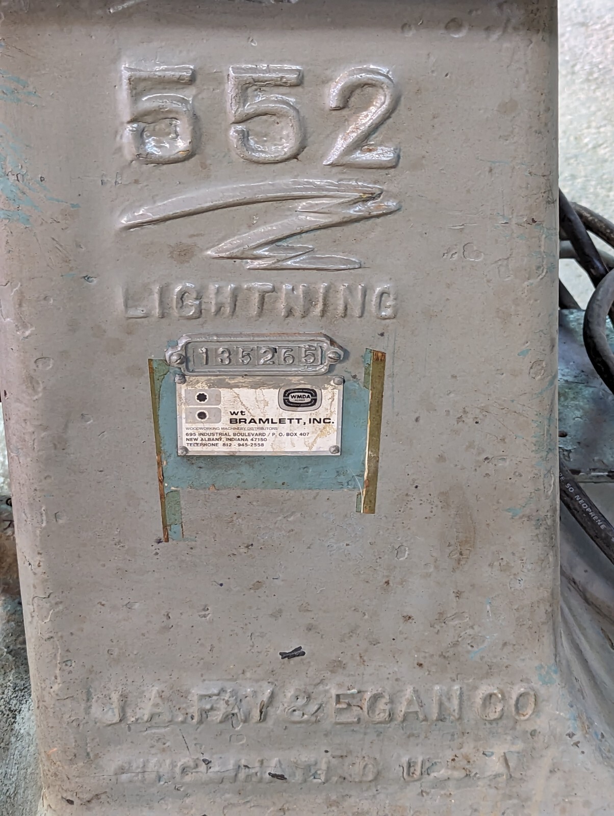 JA Fay & Egan 552 Lightning Reversible Shaper 5 HP 230V 3 Phase 1-1/4 ...