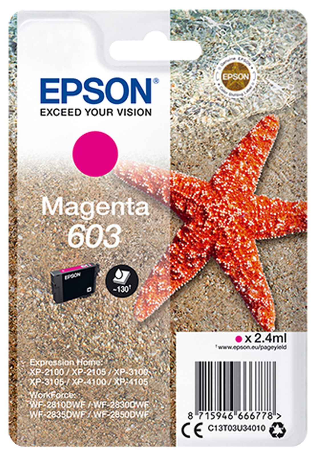 Genuine Epson 603, 603XL, Starfish Ink Cartridge XP4100 XP4105 XP4150 ...