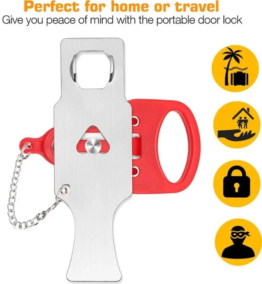 2-Pack Portable Door Lock– Travel & Home Security Safety Privacy ...