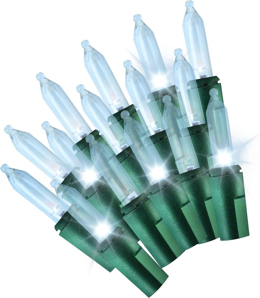 Christmas LED Random Twinkle Lights - 100 LED Cool White Bulbs - 16 of ...