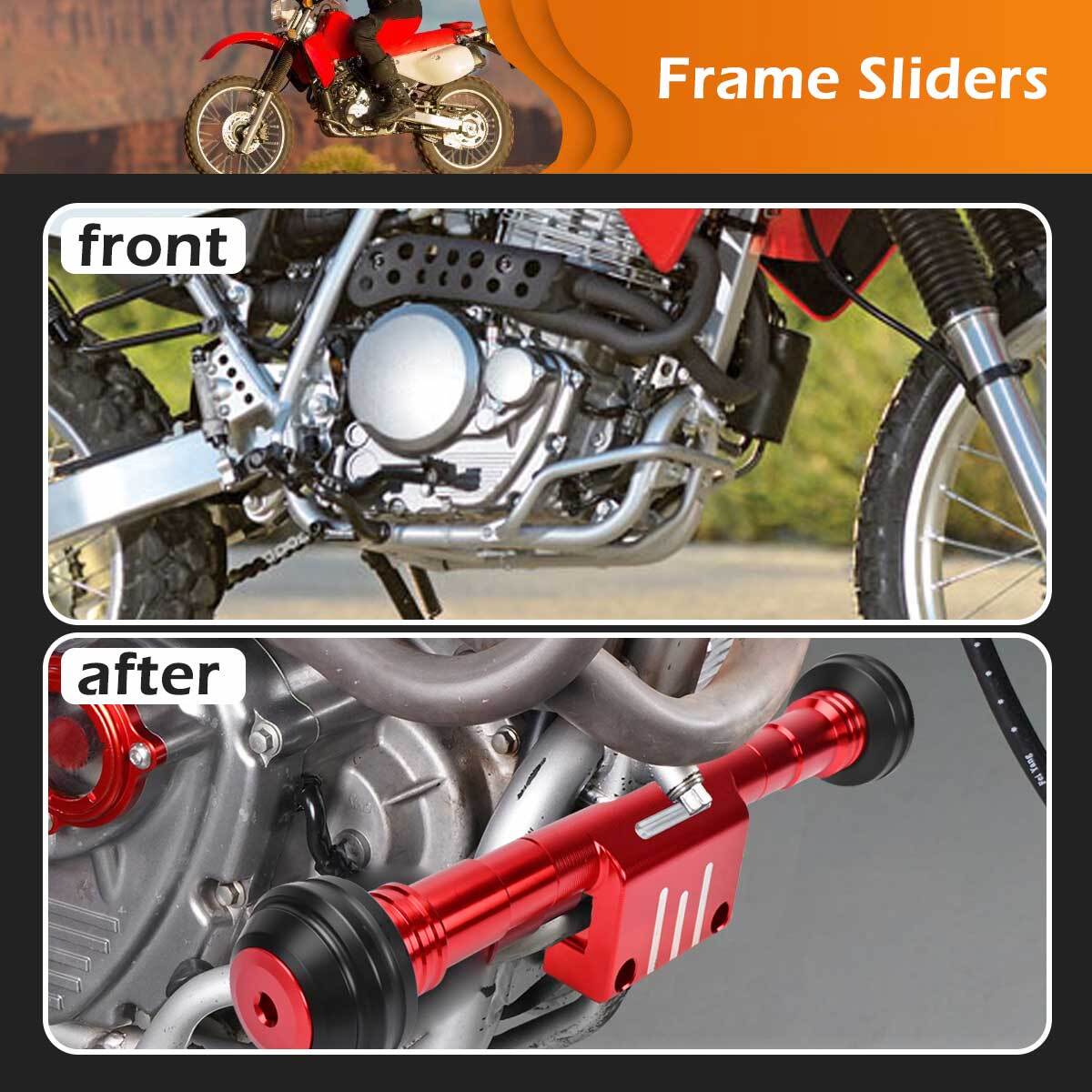 For Honda XR650L 1993-2024 Frame Slider Crash Protector Pad Red ...