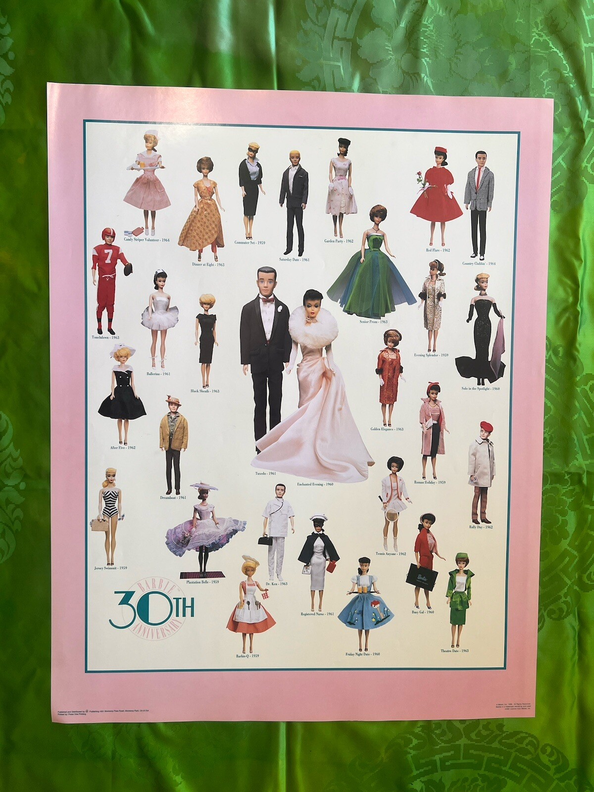 Vintage BARBIE 30th Anniversary Poster 1989 Mattel- Press One 28“ X 22 ...