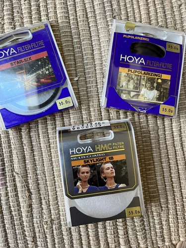Three Hoya Camera Filters-Skylight 1B; Star-Six; & Pl (Polarizing ...