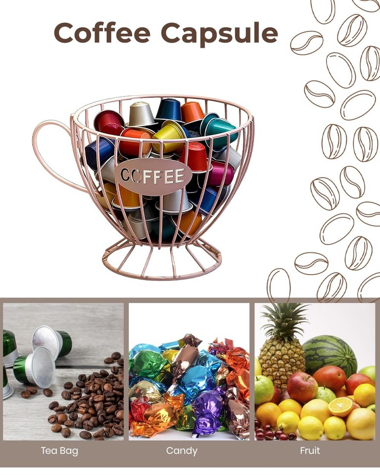 Coffee Pod Holder Large Capacity Coffee Pod Storage Metal Kitchen ...