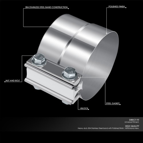 2X BFC 4.00" Lap Joint Band Style Exhaust Muffler Pipe Tube Clamp ...