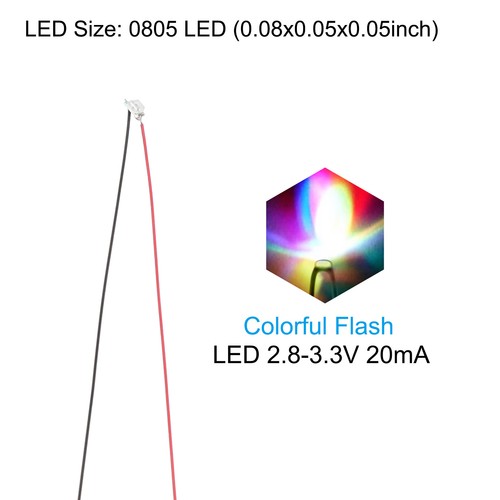 0805 Pre-Wired Micro LED, 25 Pcs 2.8-3.3V Emitting Diodes, Colorful ...