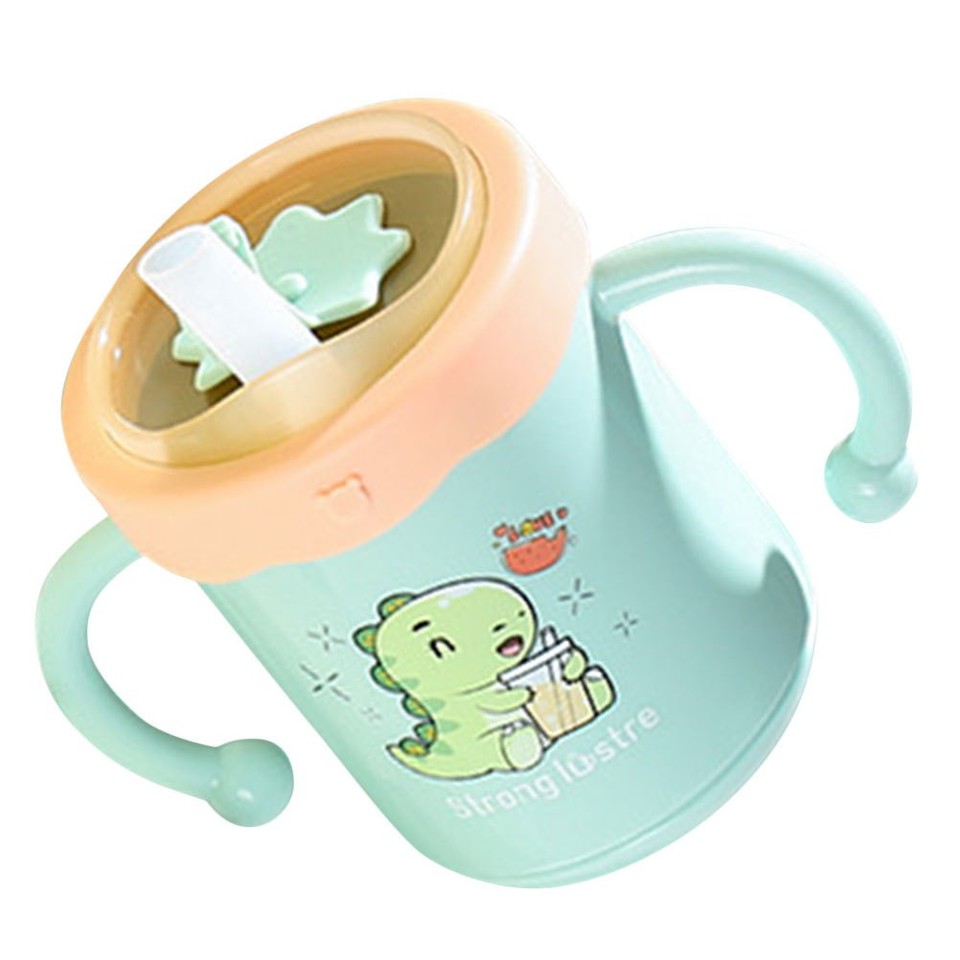Reusable Toddler Water Mug Straw Cup Baby Cartoon Sippy Cup 300 ml ...