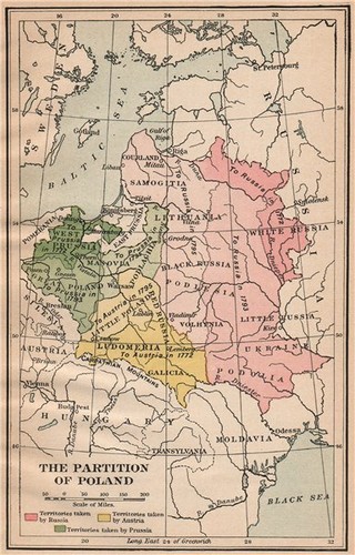 ROZBIÓR POLSKI. Do Prus Rosja i Austria w 1772 1793 1795 1917 mapa | eBay