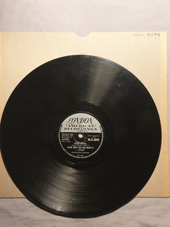 DION and The BELMONTS I Wonder Why bw Teen Angel 78rpm 1958 UK London ...
