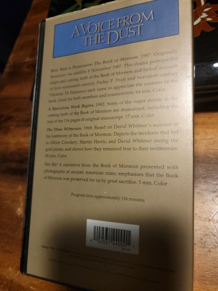 A Voice From The Dust VHS VCR Video Tape Movie Used | eBay