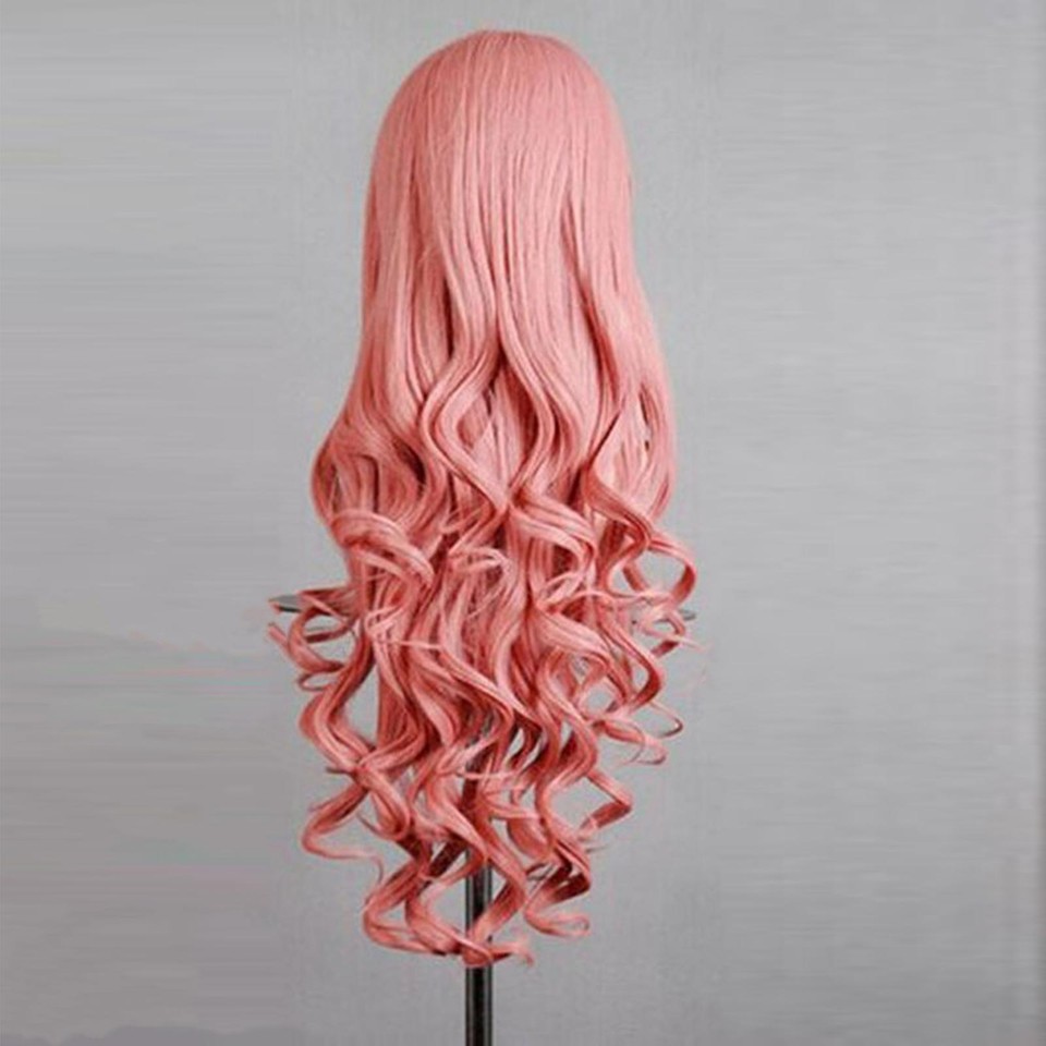 Cheveux Humains Perruques pour Femmes, 31" Rose Bouclé Perruque ...
