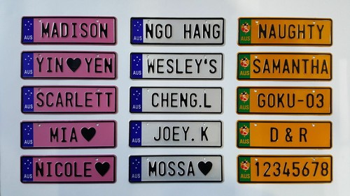 Custom made Embossed Number Plates, Kids. More options go to NUMBER ...