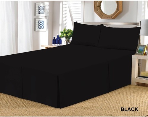 Base Valance Poly Cotton Plain Dyed Luxury Platform Box Pleated Sheet ...