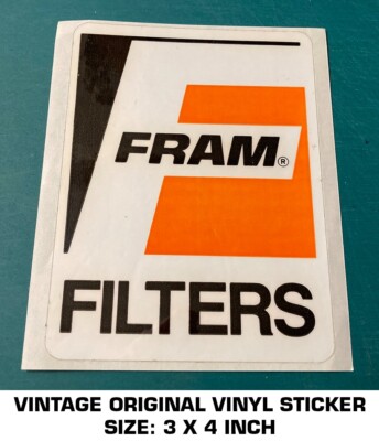 FRAM FILTERS VINTAGE ORIGINAL VINYL DECAL - NASCAR - DRAG - RACING ...
