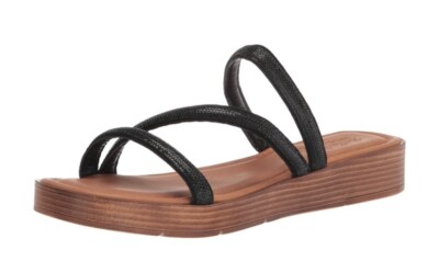 Bella Vita Made in Italy Women's Ona-Italy Sparkle Slide Flat Sandal ...