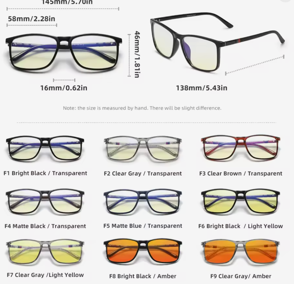 SEVEN 99％ Anti-Blue Ray Glasses Men/Women Computer Blue Light Blocking ...