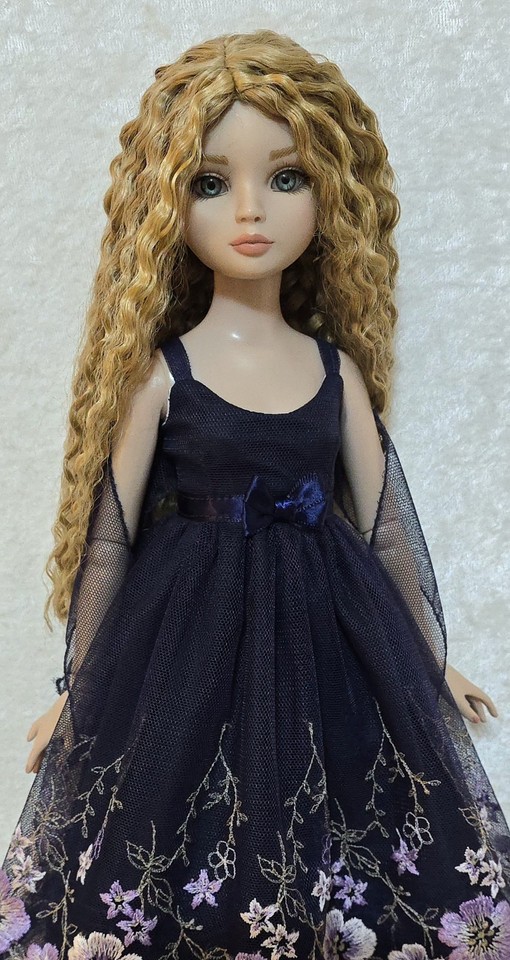 Navy Blue And Purple Embroidered Lace Gown For The 16" Tonner Ellowyne ...