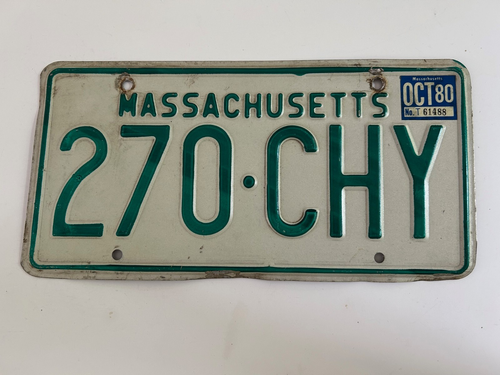 1980 Massachusetts License Plate Natural Sticker | eBay