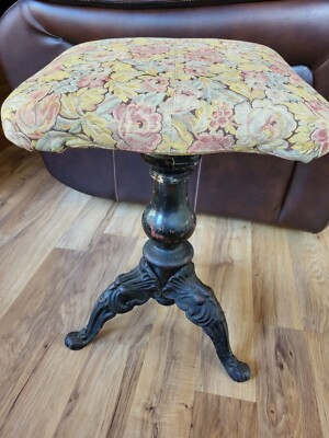 Vintage Adjustable Cast Iron Claw Footed Piano Stool | eBay